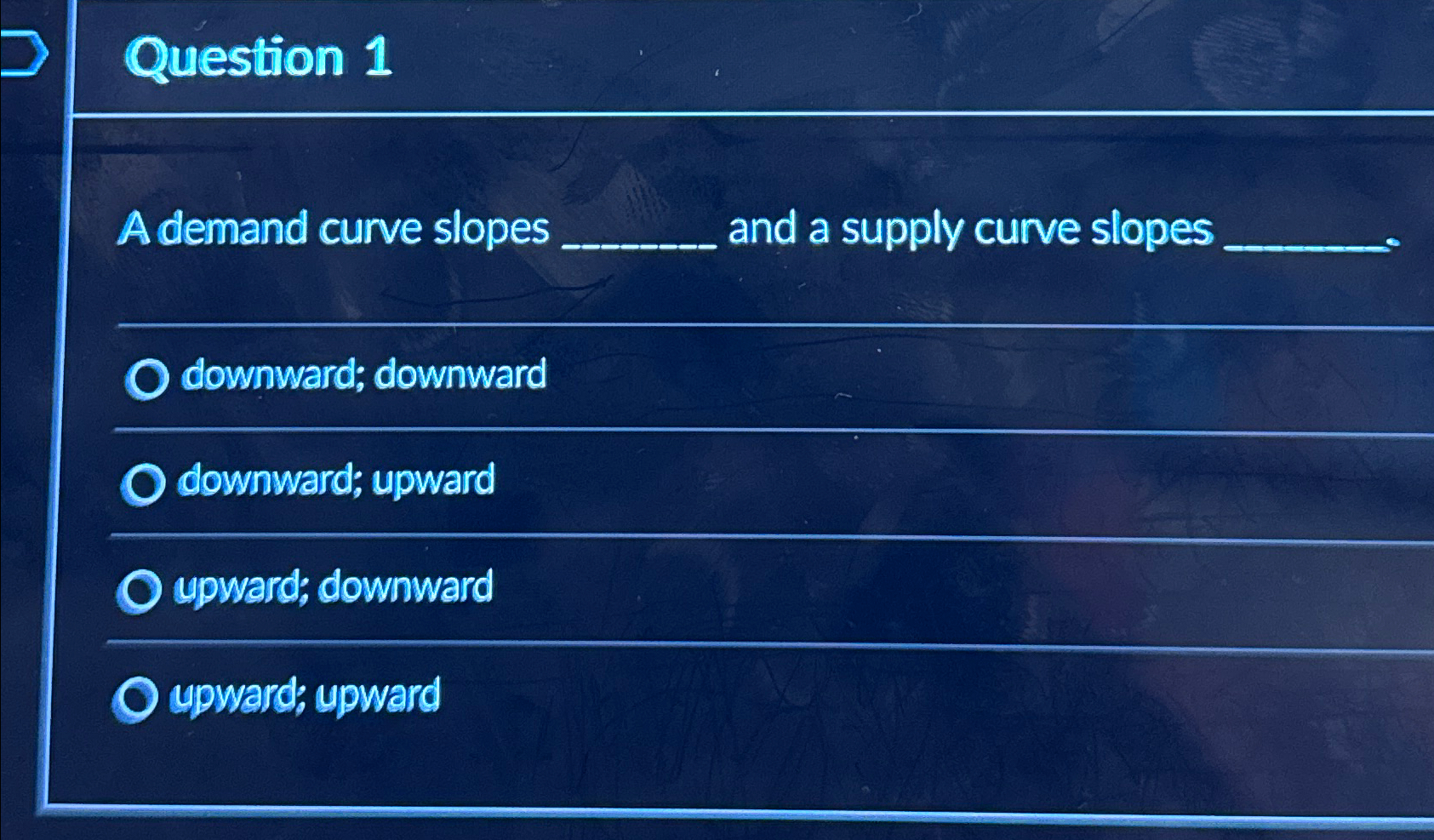 Solved Question 1A demand curve slopes and a supply curve | Chegg.com