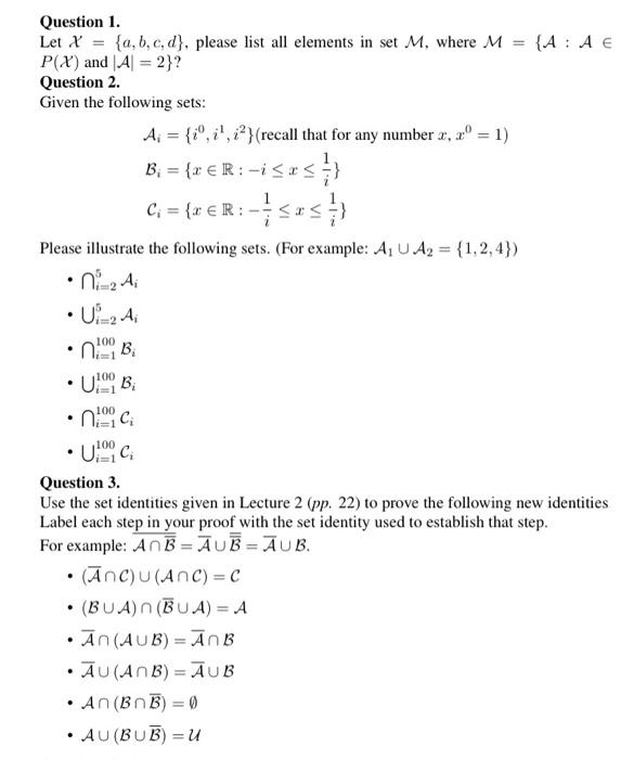 Solved Question 1. Let X={a,b,c,d}, please list all elements | Chegg.com