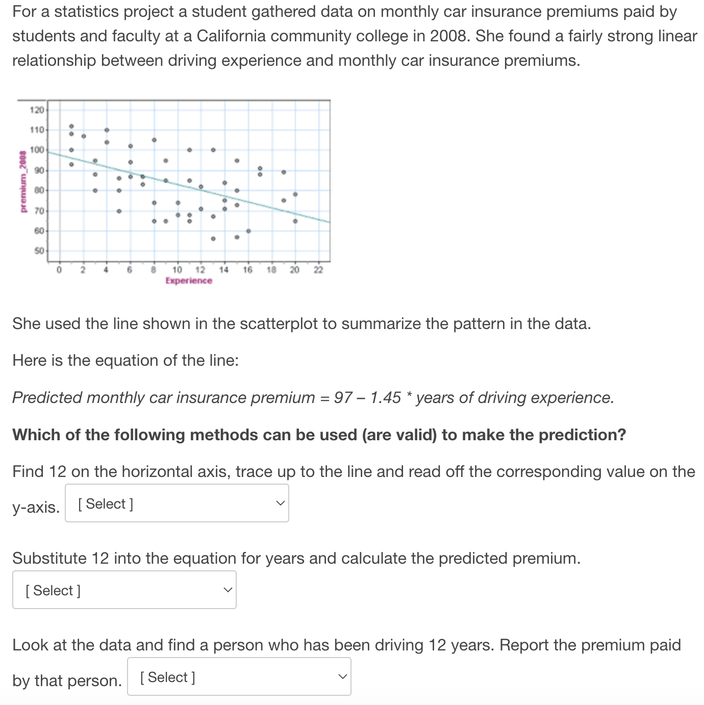 Solved For a statistics project a student gathered data on | Chegg.com