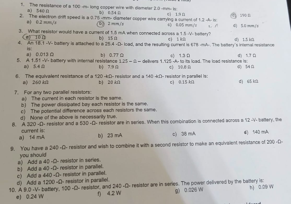 Solved The resistance of a 100-m - ﻿long copper wire with | Chegg.com