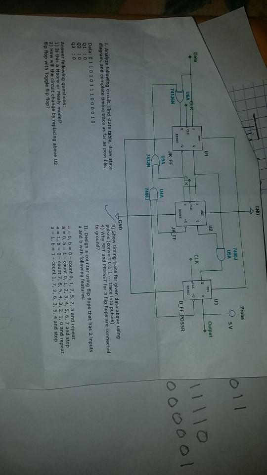 Solved GND Probe 7408J U5A U sv Oil U3 Output Data CLK - CER | Chegg.com