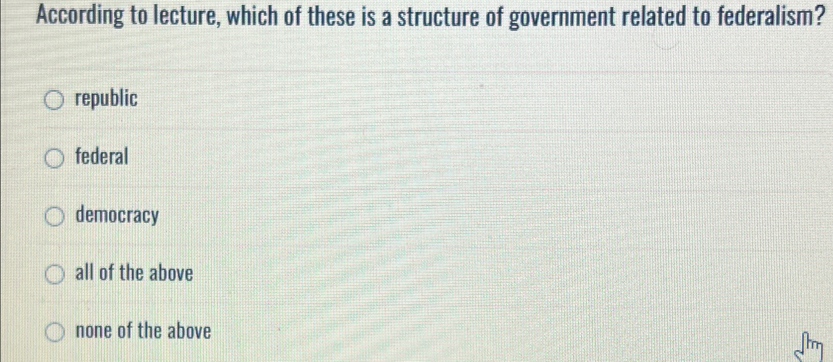 Solved According to lecture, which of these is a structure | Chegg.com