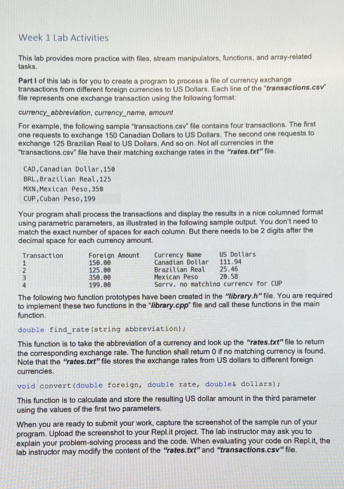 Solved Week 1 ﻿Lab ActivitiesThis lab provides more practice | Chegg.com