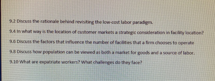 Solved 9.2 Discuss the rationale behind revisiting the | Chegg.com