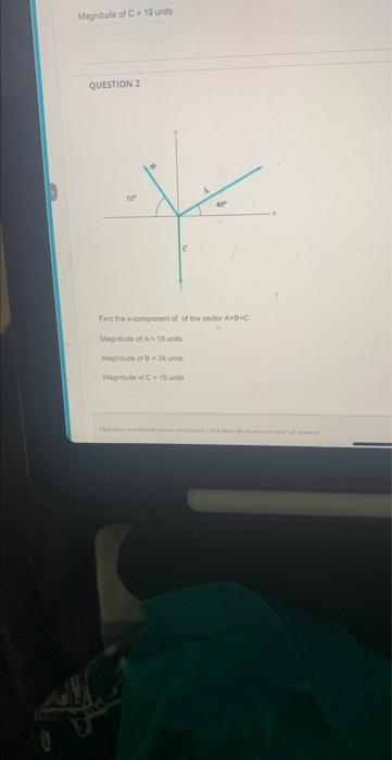 Solved Find the magnitude of the vector A+B+C Magnitude of | Chegg.com
