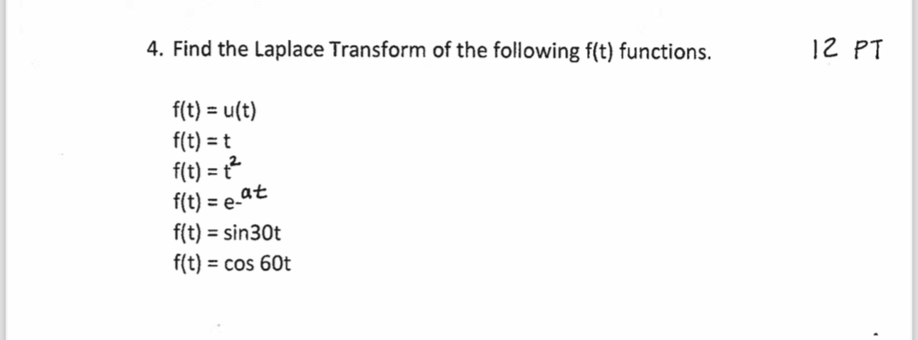 Solved Find the Laplace Transform of the following f(t) | Chegg.com