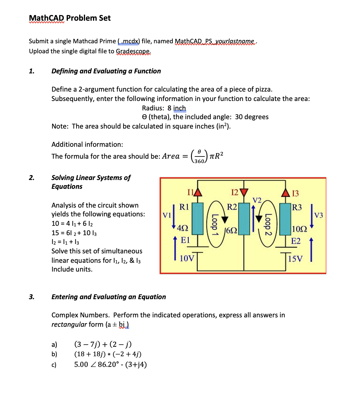 Solved MathCAD Problem SetSubmit a single Mathcad Prime | Chegg.com