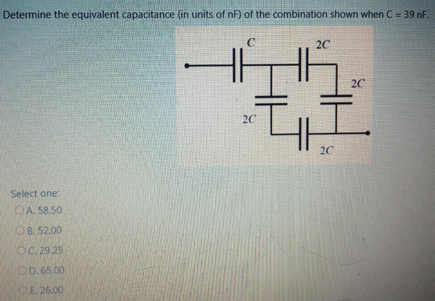 Solved Determine the equivalent capacitance (in units of nF) | Chegg.com