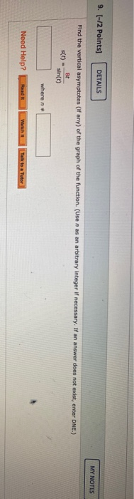 Solved 9. (-/2 points) DETAILS MY NOTES Find the vertical | Chegg.com Solved 9. (-/2 points) DETAILS MY NOTES Find the vertical | Chegg.com