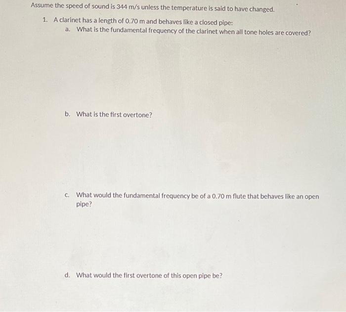 Solved b. What is the first overtone? c. What would the | Chegg.com
