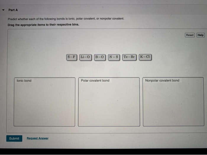Solved Part A Predict whether each of the following bonds is | Chegg.com