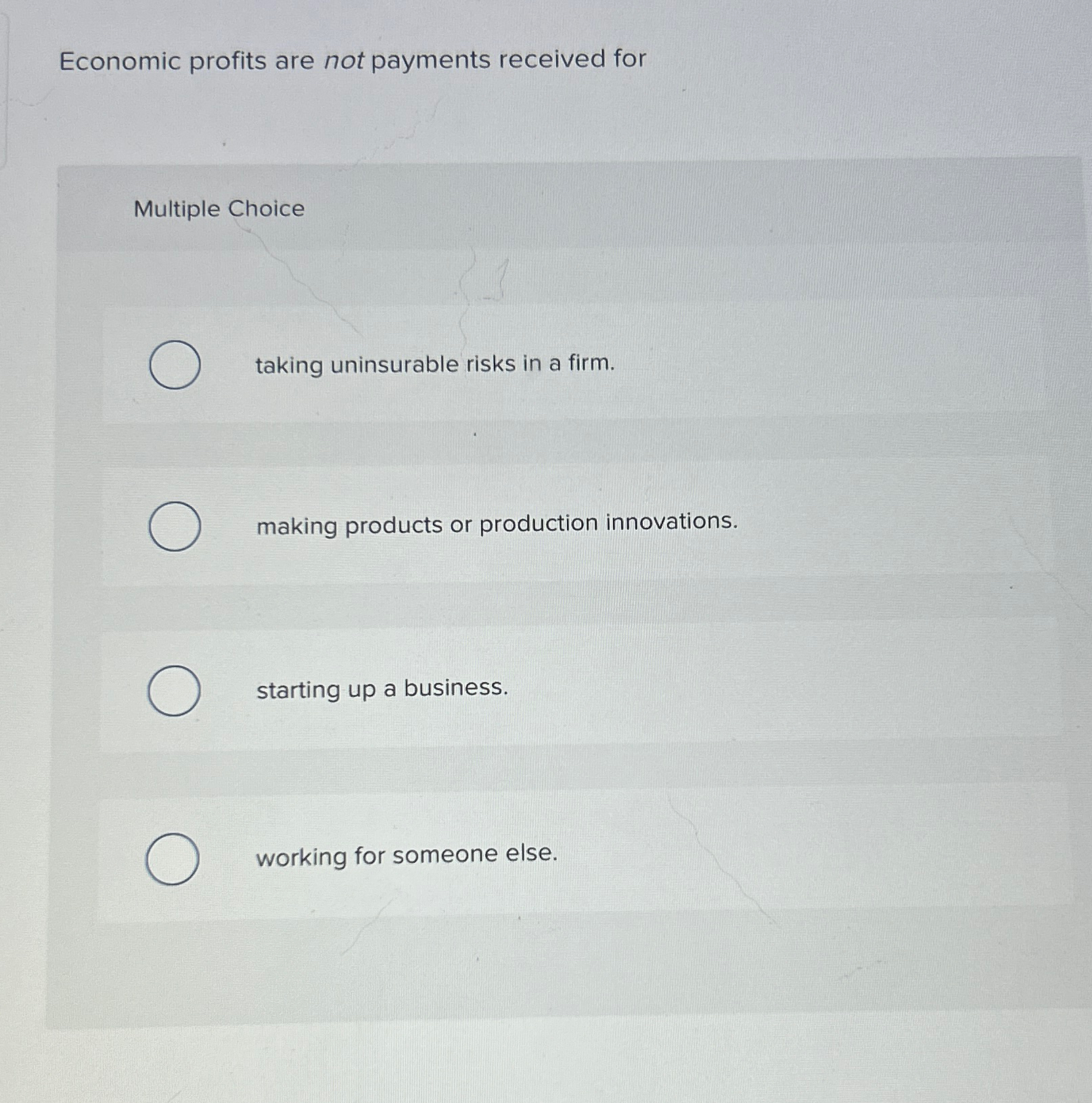 Solved Economic profits are not payments received | Chegg.com