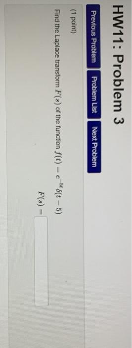 Solved HW11: Problem 3 Previous Problem Problem List Next | Chegg.com