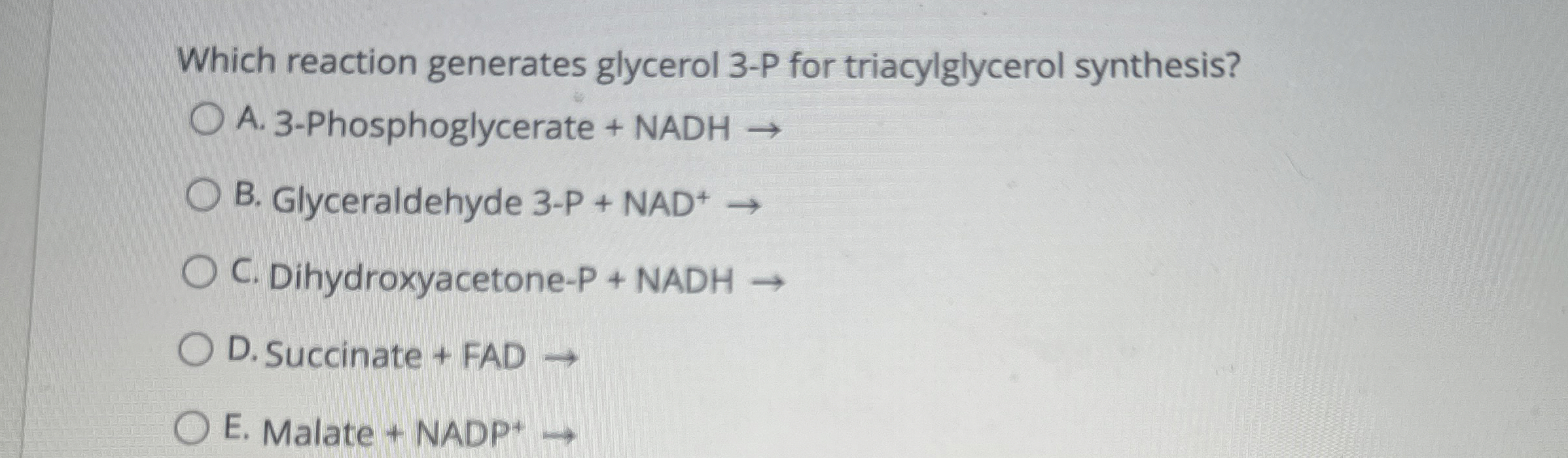 Solved Which reaction generates glycerol 3-P for | Chegg.com