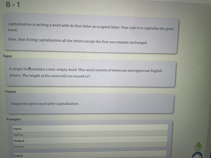 Solved B-1 Capitalization is writing a word with its first | Chegg.com