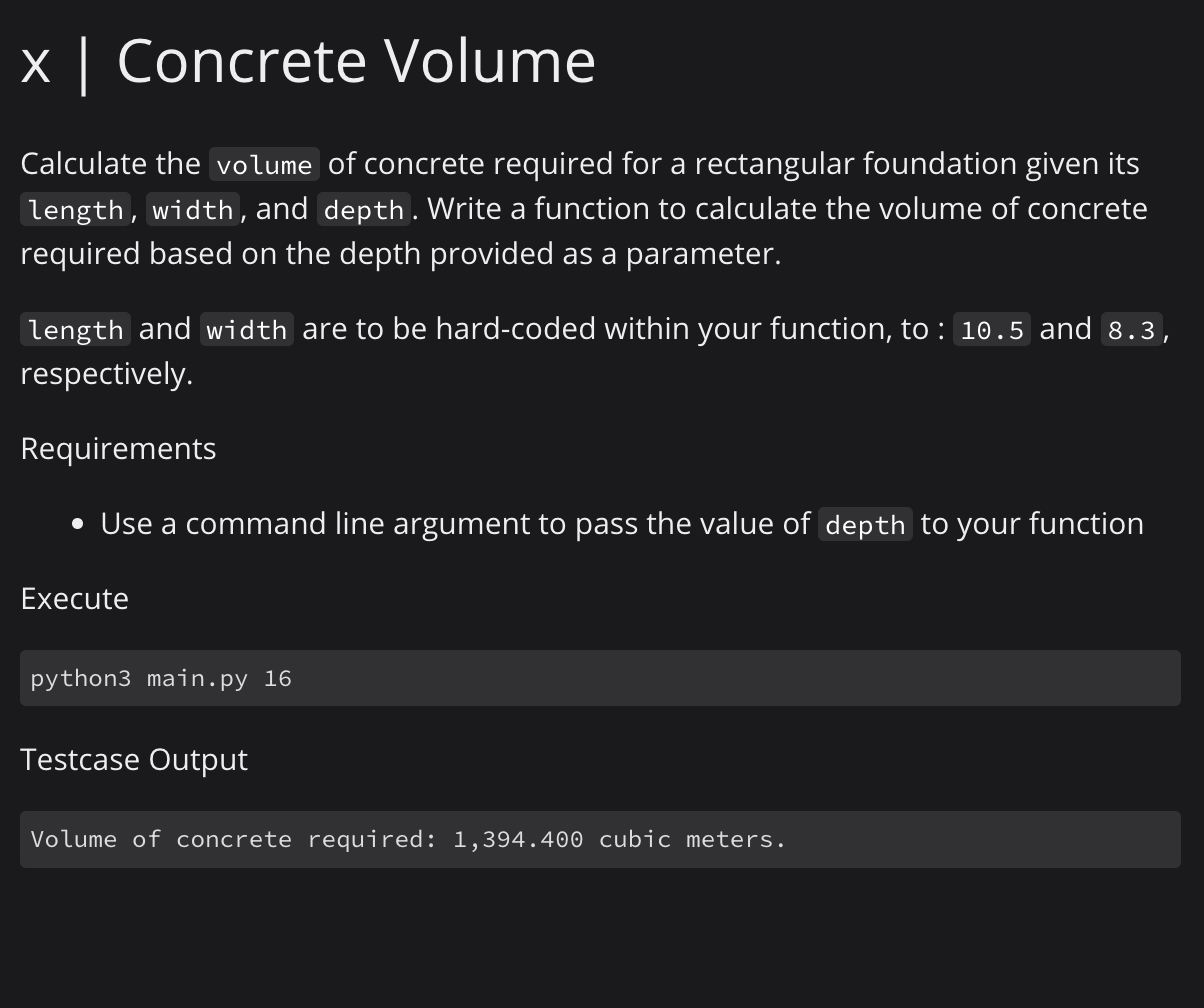 Solved Write a python code for: Calculate the volume of | Chegg.com