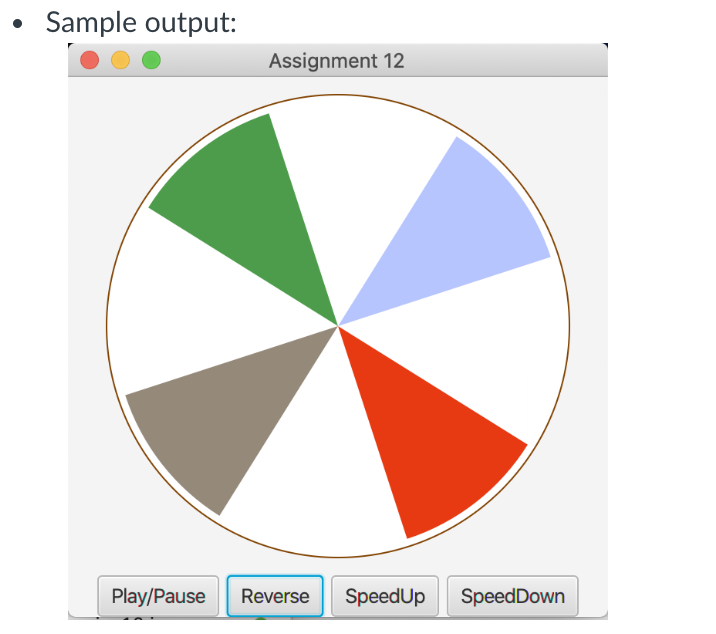 Solved (Display a running fan)Write a program that displays | Chegg.com
