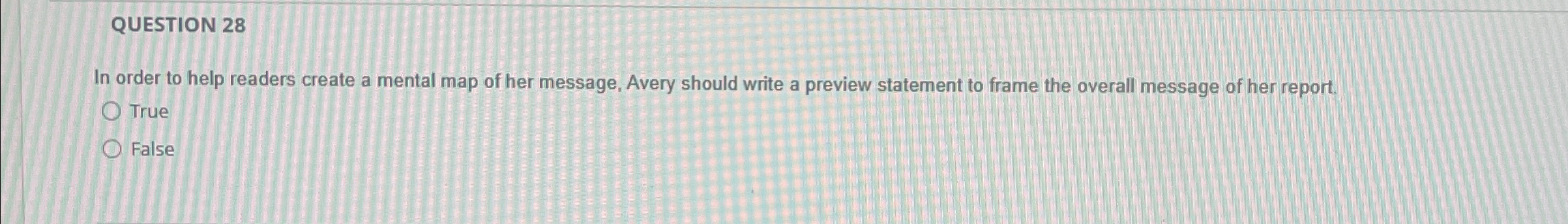 Solved QUESTION 28In order to help readers create a mental | Chegg.com