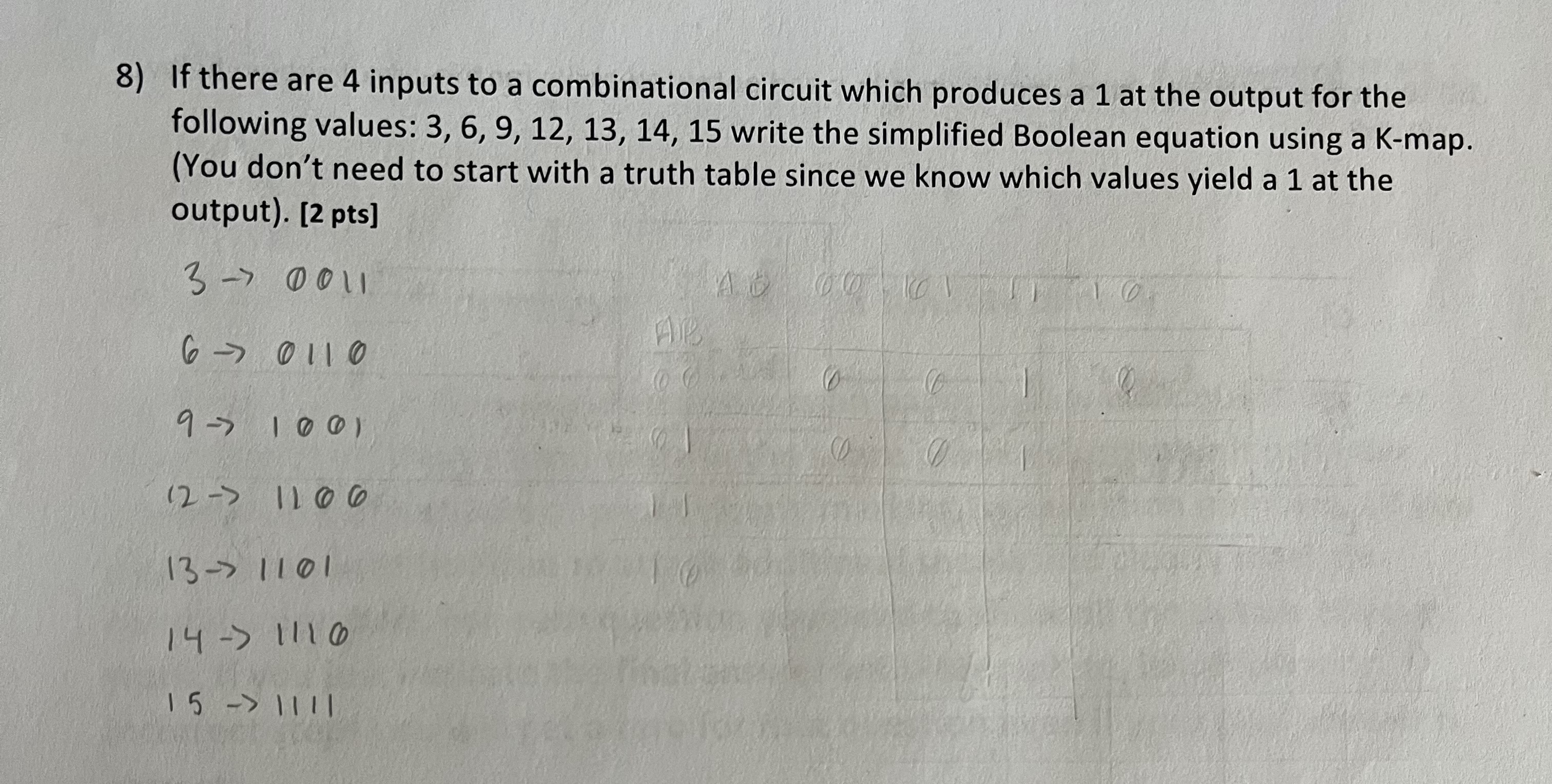 Solved If there are 4 ﻿inputs to a combinational circuit | Chegg.com