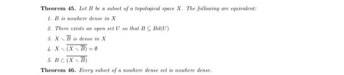 Solved Theorem 45. Let B be a subset of a topological space | Chegg.com