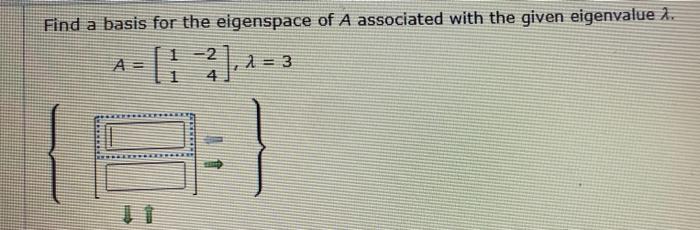 Solved Find a basis for the eigenspace of A associated with | Chegg.com