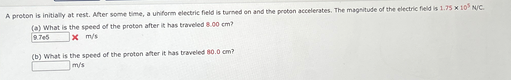 Solved A proton is initially at rest. After some time, a | Chegg.com