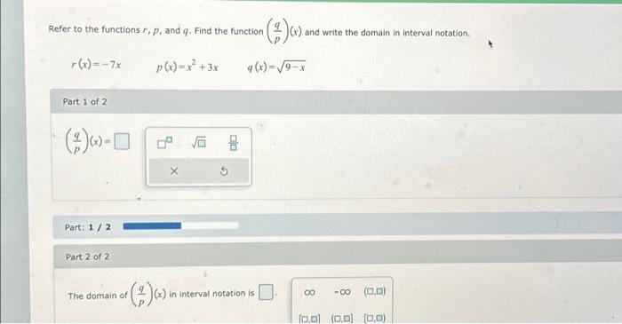 Solved Refer to the functions r,p, and q. Find the function | Chegg.com