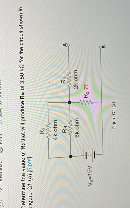 Solved Determine the value of R2 that will produce Rth of | Chegg.com