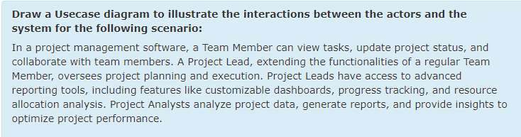 Draw a Usecase diagram to illustrate the interactions | Chegg.com
