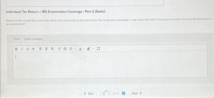 Solved Individual Tax Return - IRS Examination Coverage - | Chegg.com