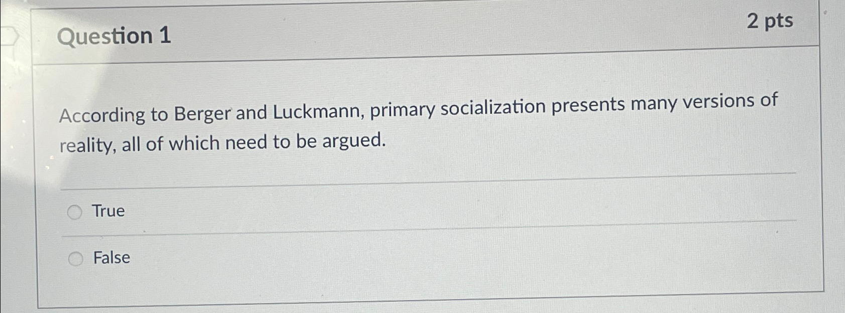 Solved Question 12 ﻿ptsAccording to Berger and Luckmann, | Chegg.com