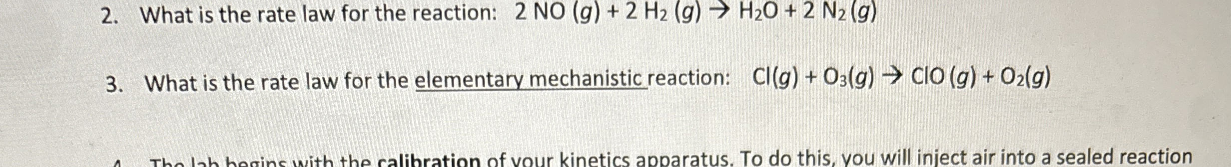 Solved What is the rate law for the elementary mechanistic | Chegg.com