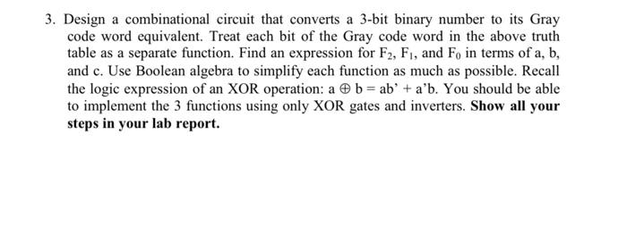 Solved 3. Design a combinational circuit that converts a | Chegg.com