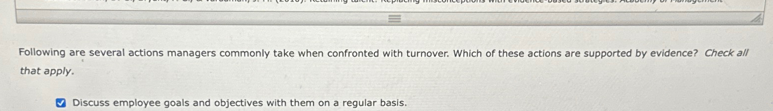 Solved Following are several actions managers commonly take | Chegg.com