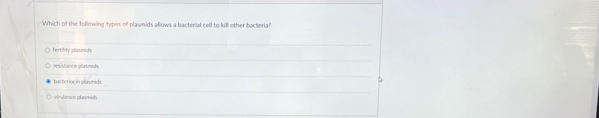 Solved Which of the following types of plasmids allows a | Chegg.com