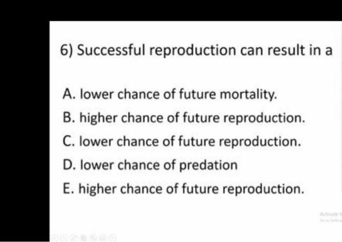 Solved 6) Successful reproduction can result in a A. lower | Chegg.com