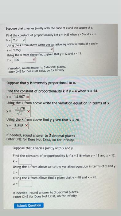Solved Suppose that z varies jointly with the cube of x and | Chegg.com
