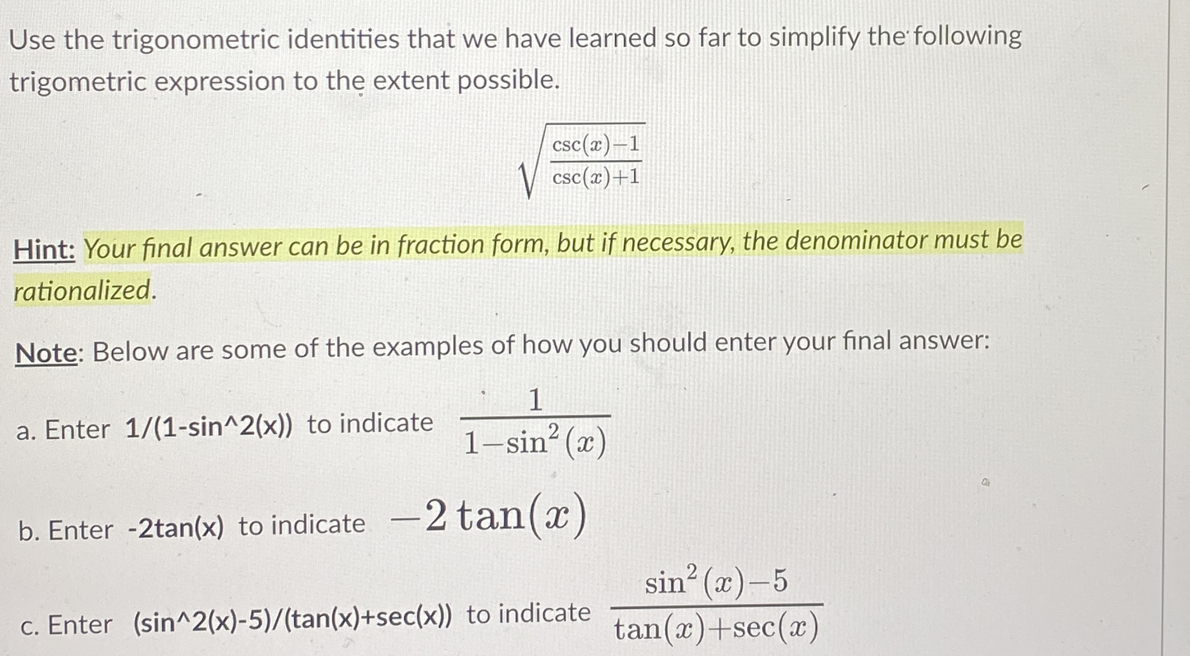 Solved Use the trigonometric identities that we have learned | Chegg.com