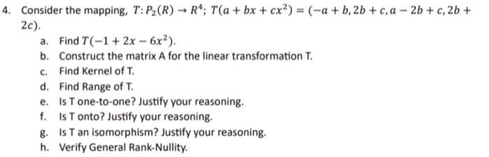Solved Consider the mapping, | Chegg.com