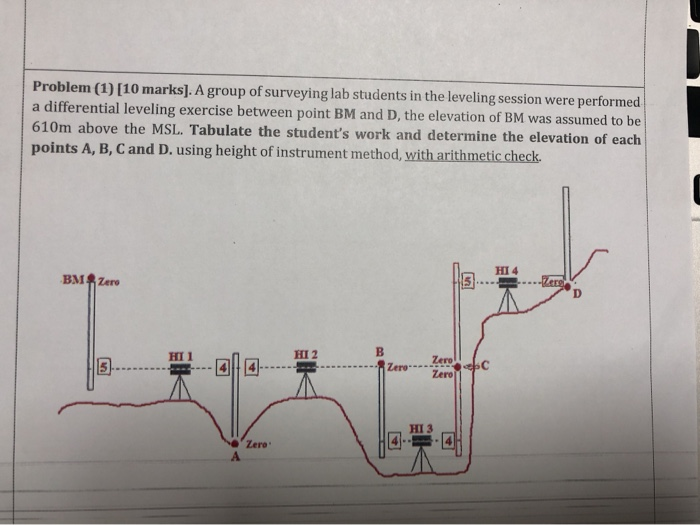 Solved Problem (1) [10 marks). A group of surveying lab | Chegg.com