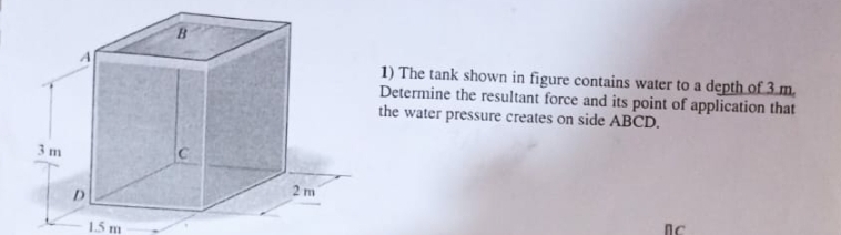 Solved The tank shown in figure contains water to a depth of | Chegg.com