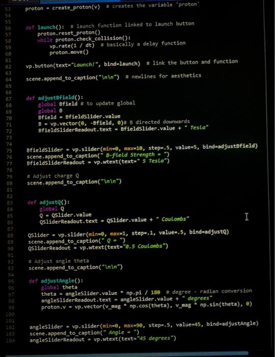 Project in pythonCan only import numpy and vpython. | Chegg.com