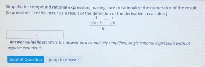 Solved Simplify the compound rational expression, making | Chegg.com