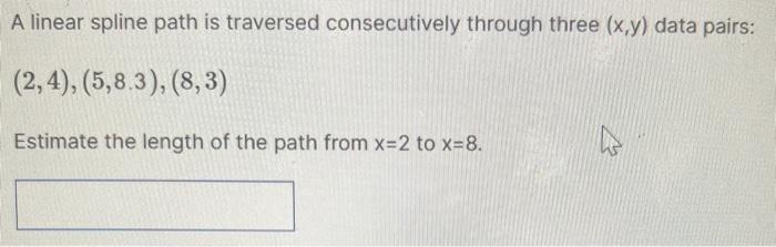 Solved A linear spline path is traversed consecutively | Chegg.com