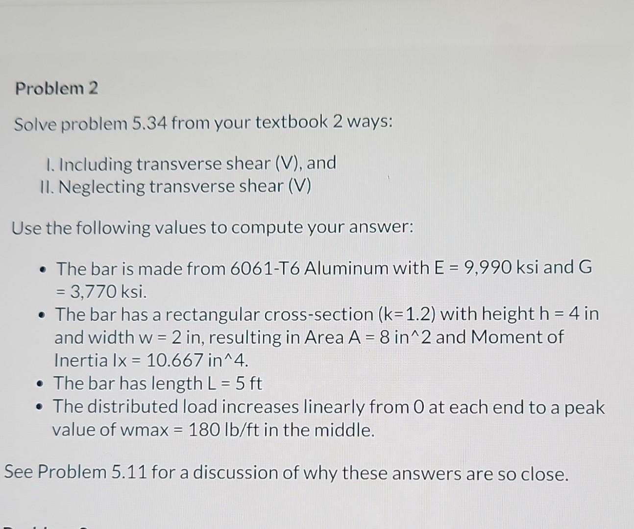 Problem 2 Solve problem 5.34 from your textbook 2 | Chegg.com