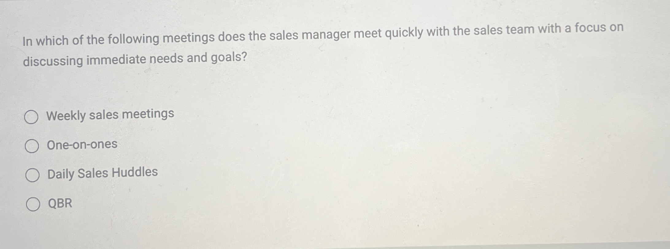 Solved In which of the following meetings does the sales | Chegg.com