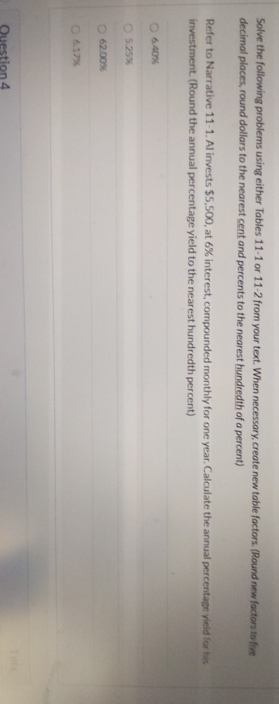 Solved Solve the following problems using either Tables 11-1 | Chegg.com