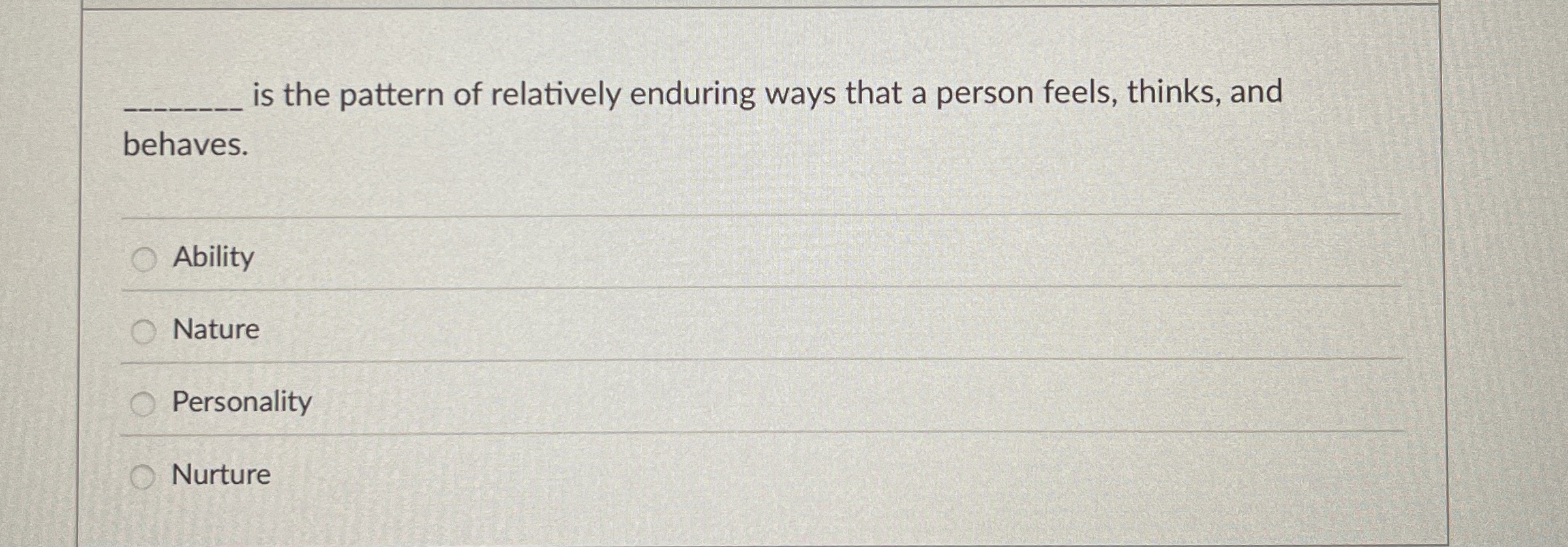 Solved is the pattern of relatively enduring ways that a | Chegg.com