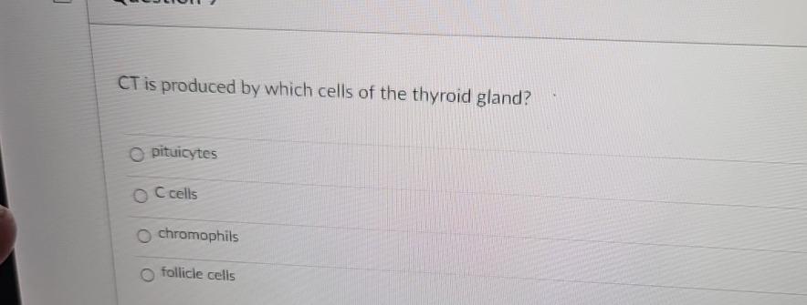 Solved CT is produced by which cells of the thyroid | Chegg.com