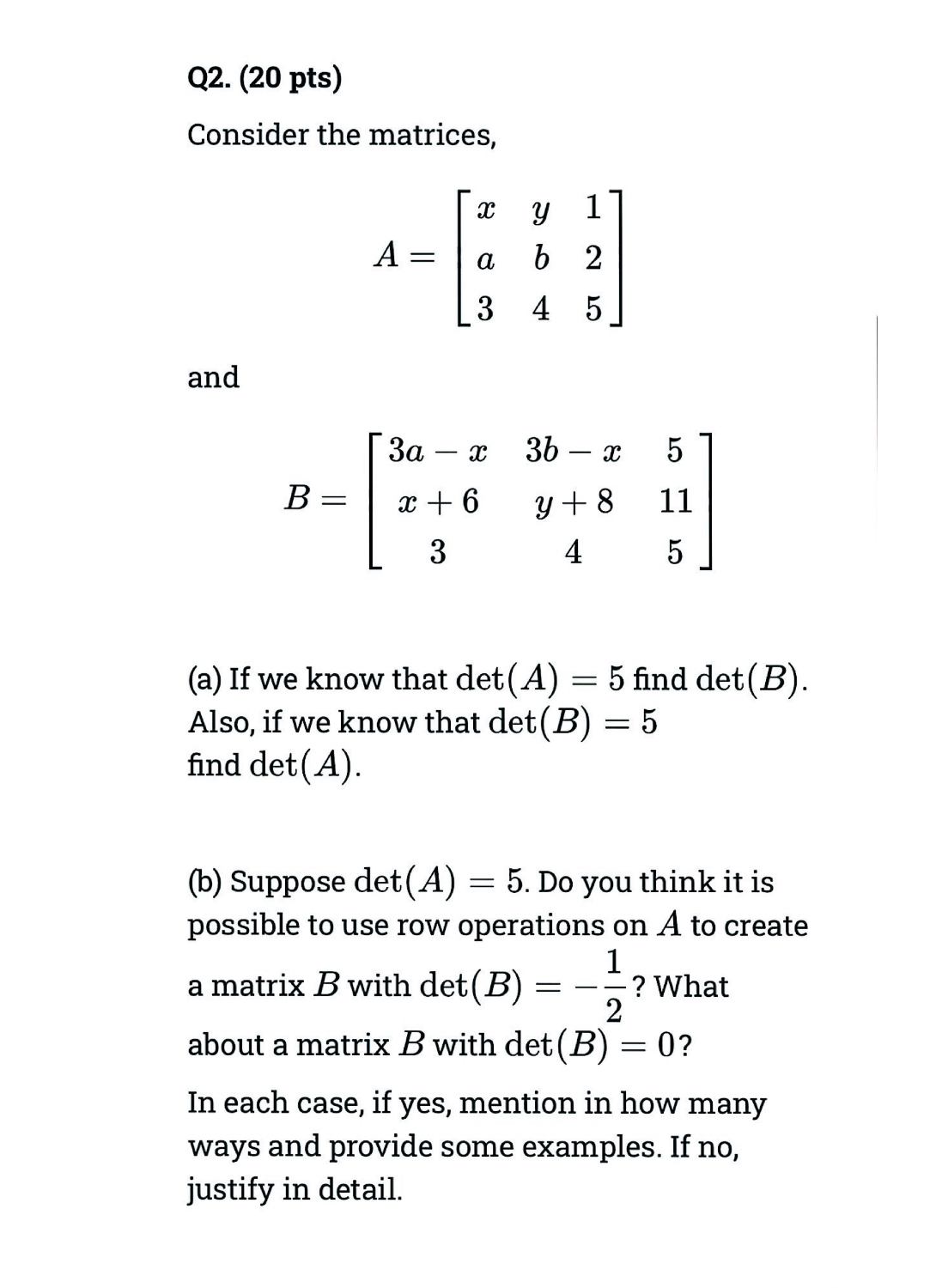 Solved Q2. (20 ﻿pts)Consider the | Chegg.com